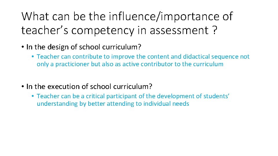 Competency in Assessment for Teacher Standards brief reflection