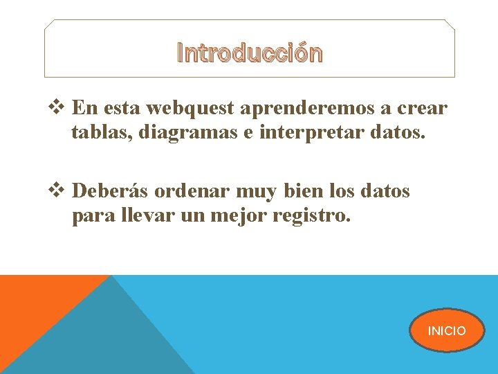 Introduccin APRENDEREMOS A OBSERVAR Y ORDENAR LA INFORMACIN