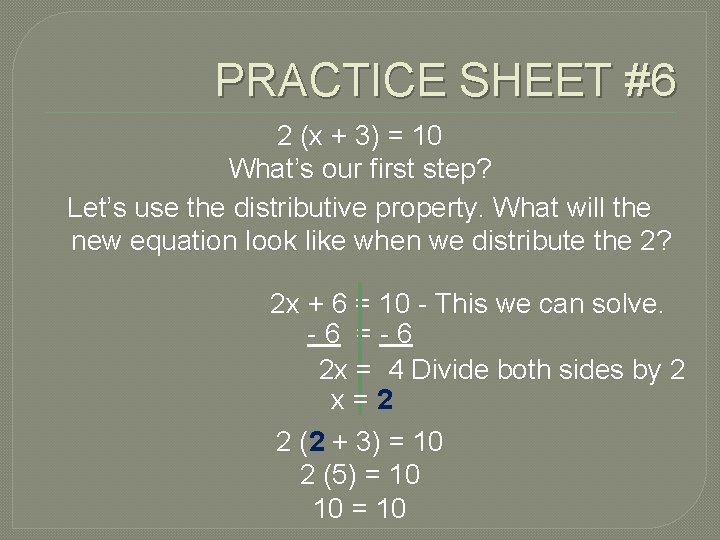 BELL WORK Using the equation below identify the