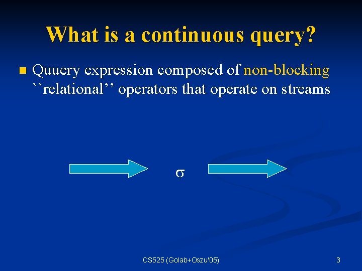 Stream Query Semantics UpdatePatternAwareness Based on paper UpdatePatternAware