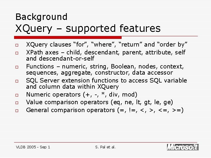 XQuery Implementation in a Relational Database System Shankar