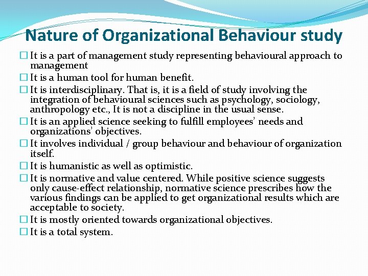 ORGANISATIONAL BEHAVIOUR Dr R Prabhu Organizational Behaviour People