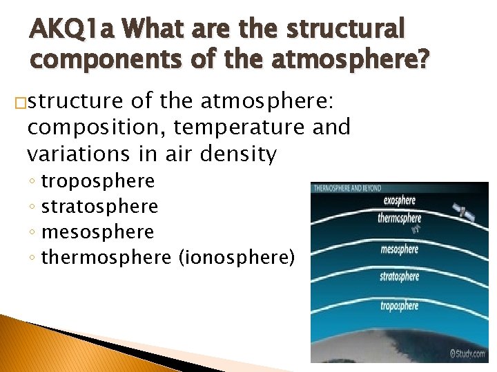 AICE Environmental Management UNIT 6 Atmosphere Basic Structure