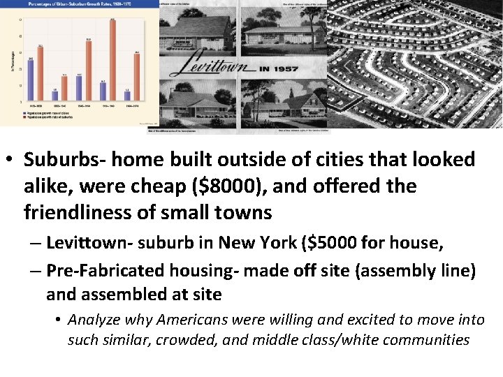 1950s 1 Define the suburbs and baby boom