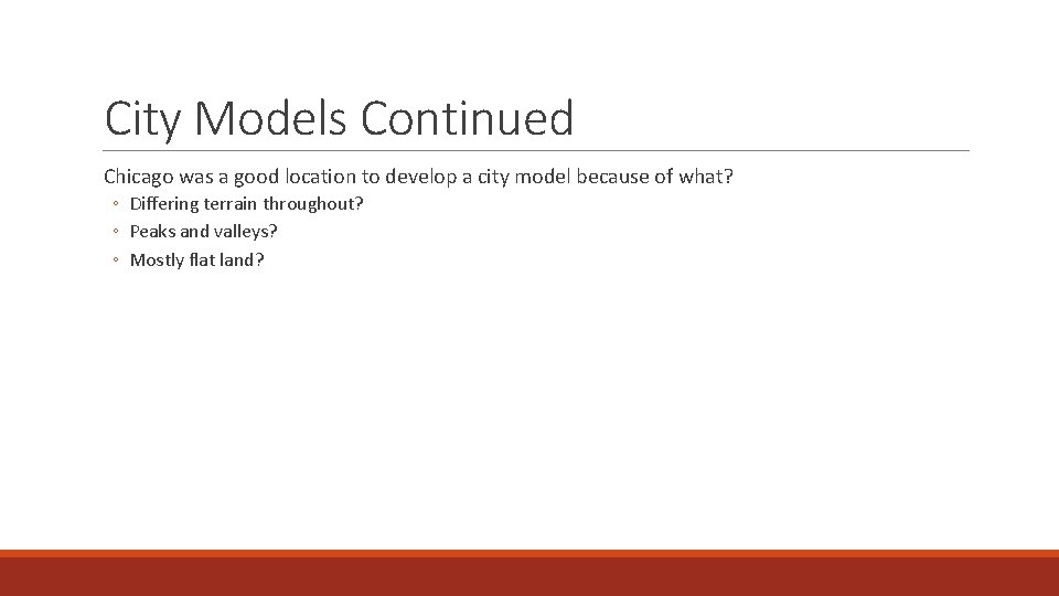 Services Cities and Urban Land Use TEST REVIEW