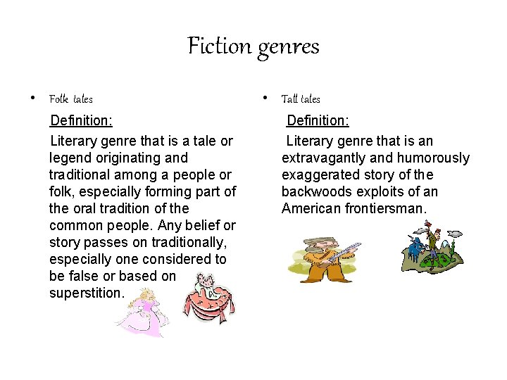 Literary genres A general listing and brief description