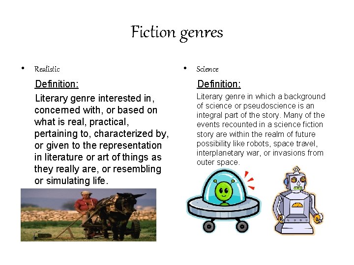 Literary genres A general listing and brief description