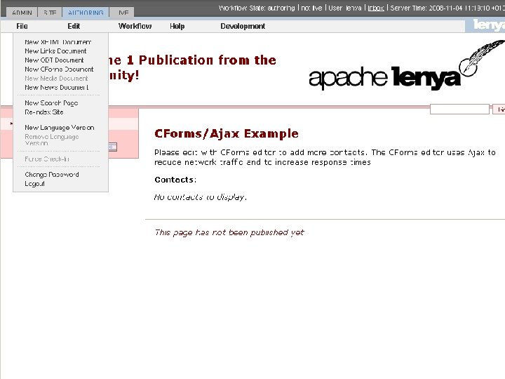 APACHE LENYA Open Source Content Management yvind Buer