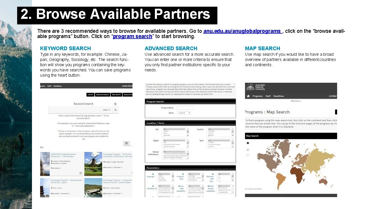 ANU Global Programs EXCHANGE INFORMATION SESSION for students