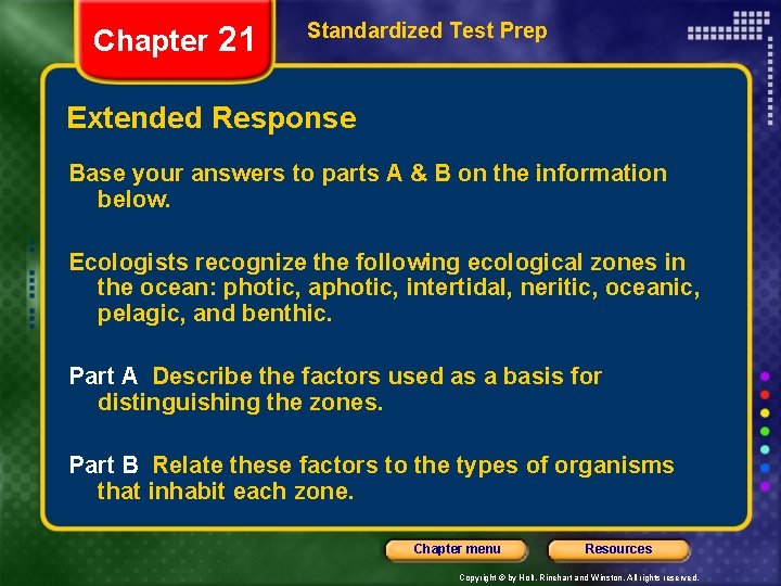 Chapter 21 Section 2 Aquatic Ecosystems Objectives Identify