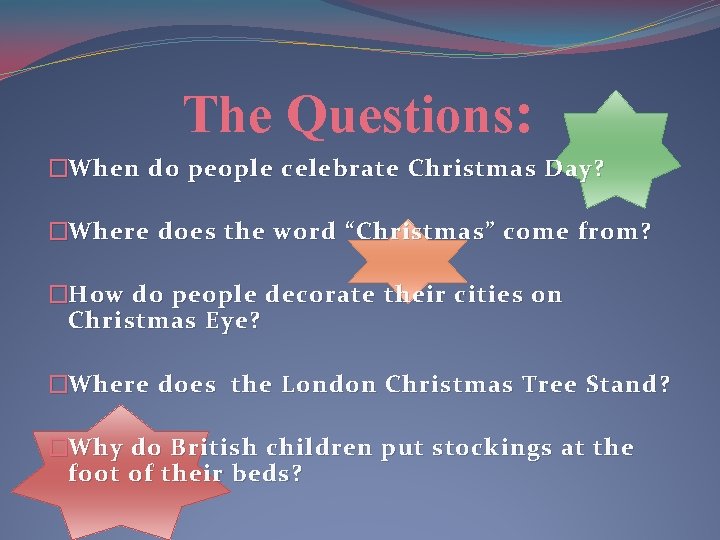 Winter holidays The Questions When do people celebrate