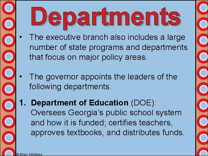 Georgias Government EXECUTIVE BRANCH Presentation Graphic Organizers ...
