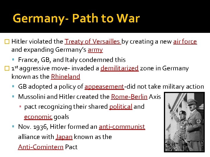 Which effects of WWI became causes of WWII