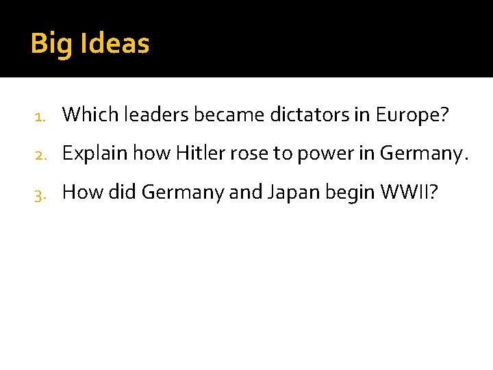 Which effects of WWI became causes of WWII