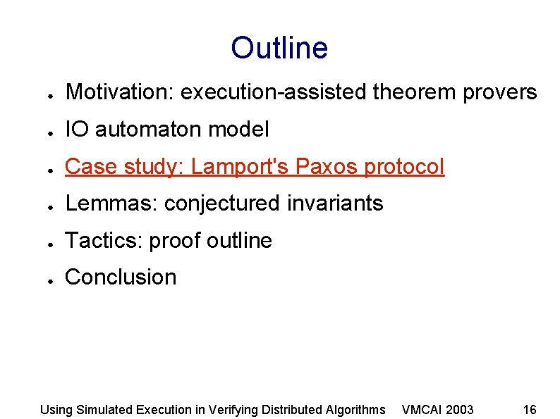 Using Simulated Execution In Verifying Distributed Algorithms Toh 9417
