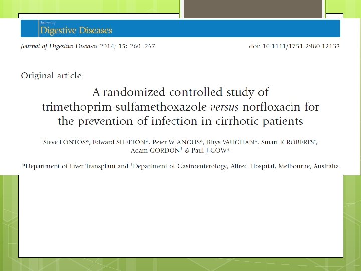 Sbp Prophylaxis Lenny Chen Pgy2 5132015 Outline Patient