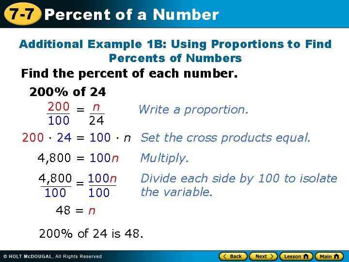 7 7 Percent of a Number Learn to