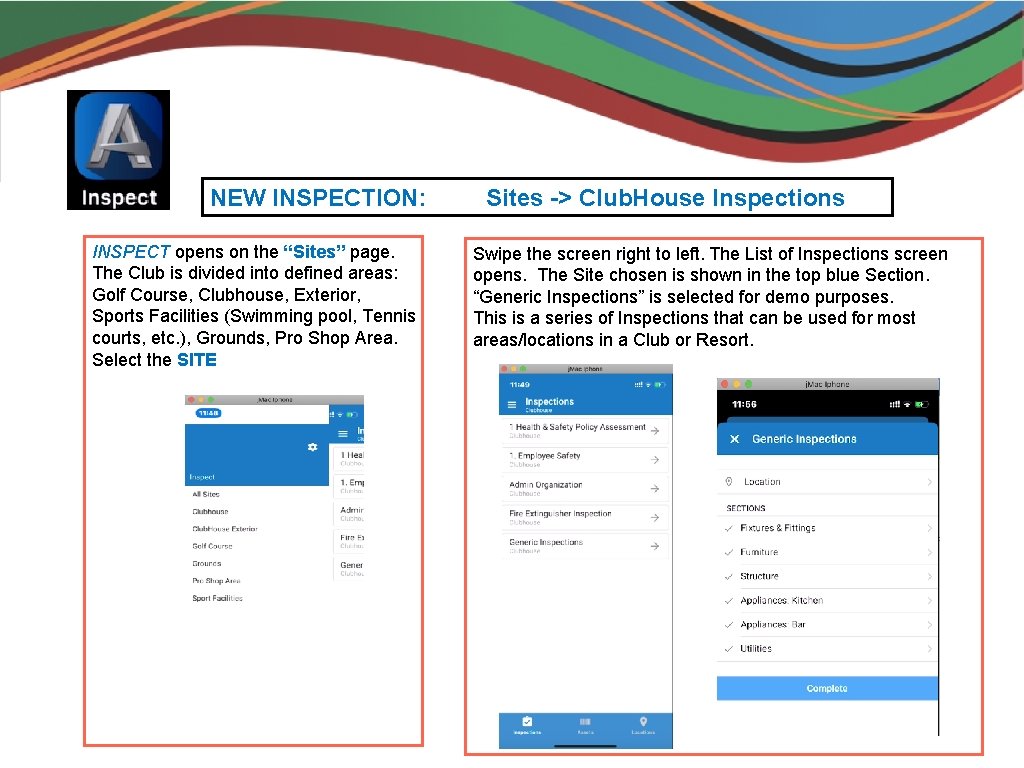 Applenti Mobile Applications INSPECT Tutorial A Country Club