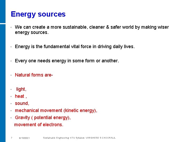 Sustainable Engineering 1 9132021 Sustainable Engineering KTU Syllabus