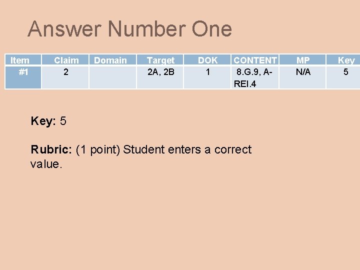 GRADE 7 MATHEMATICS Smarter Balanced Assessment Questions Example
