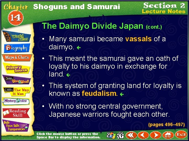 Chapter 14 Medieval Japan Click the mouse button