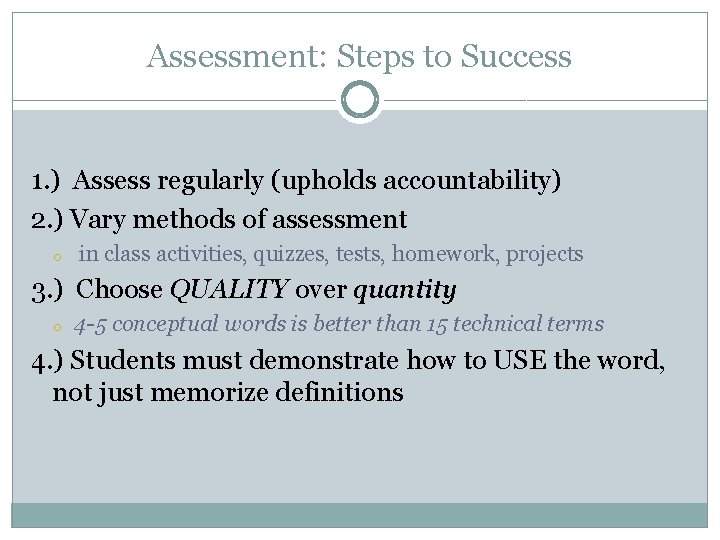 Building Vocabulary Assessment The 4 th and final