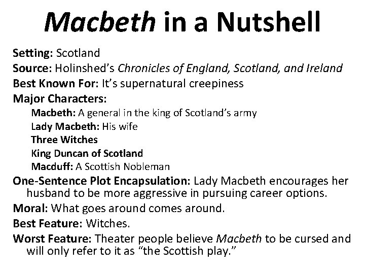 An Introduction to Macbeth by William Shakespeare 1606