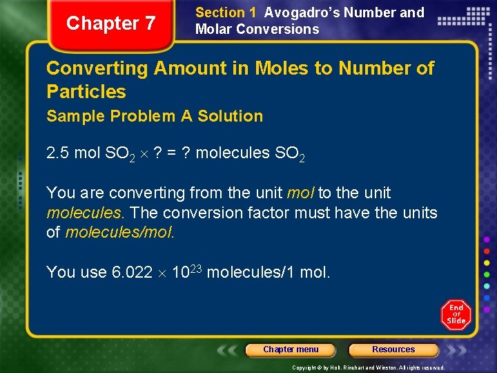 Chapter 7 The Mole and Chemical Composition Table