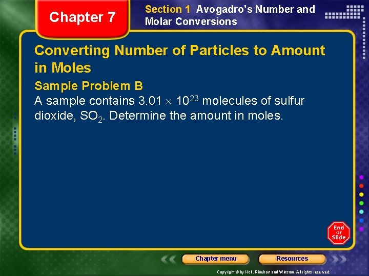 Chapter 7 The Mole and Chemical Composition Table