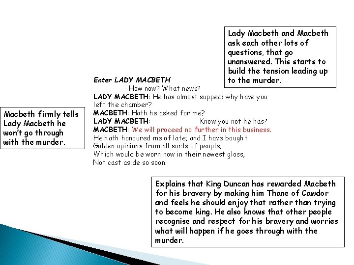 Macbeth Act 1 Scene 7 LO To analyse