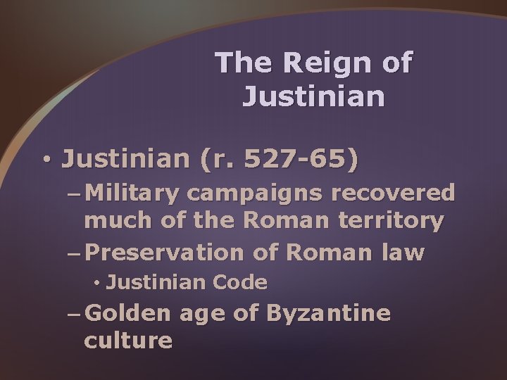 Chapter 6 The Byzantine Islamic Empires I The