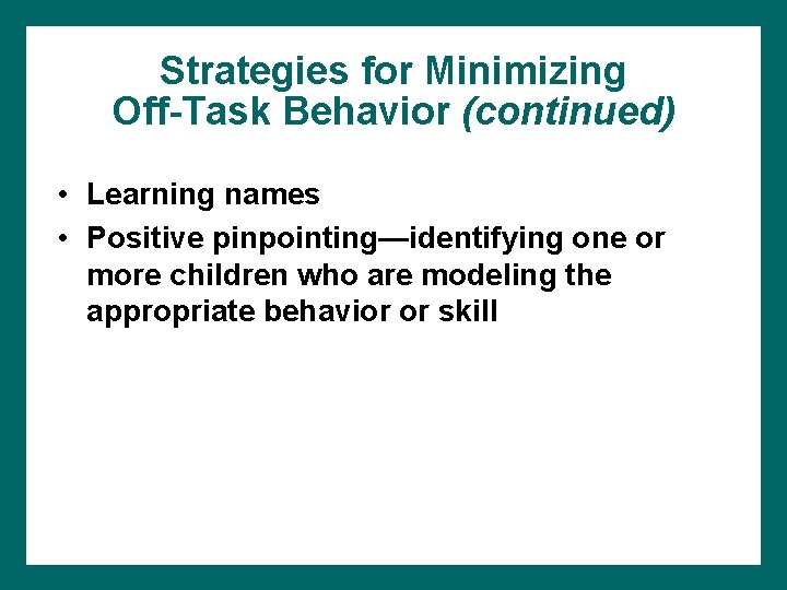 chapter 4 Minimizing OffTask Behavior and Discipline Problems