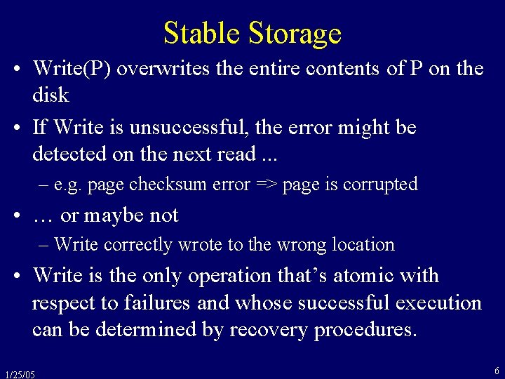 5 Database System Recovery CSEP 545 Transaction Processing