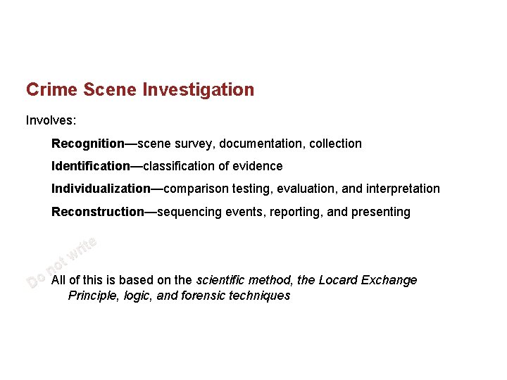 Chapter 3 The Crime Scene KendallHunt Publishing Company