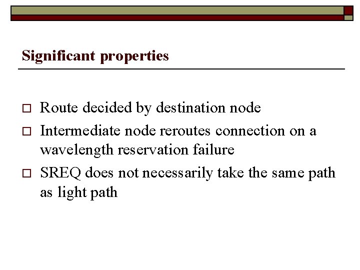 Distributed light path control based on destination routing