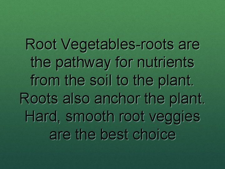 Vegetables Intro to Foods Class Ms Stokes RESOURCE