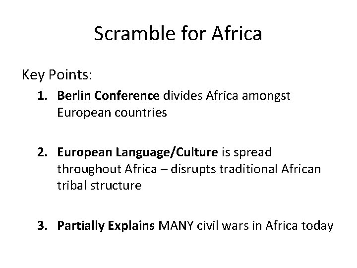 Connecting the Historical Dots Mr Burdette World History