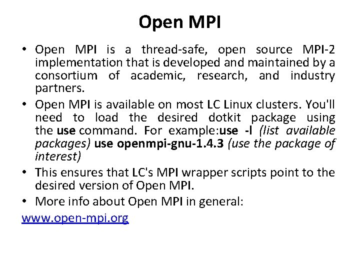 Message Passing Interface MPI by Blaise Barney Lawrence