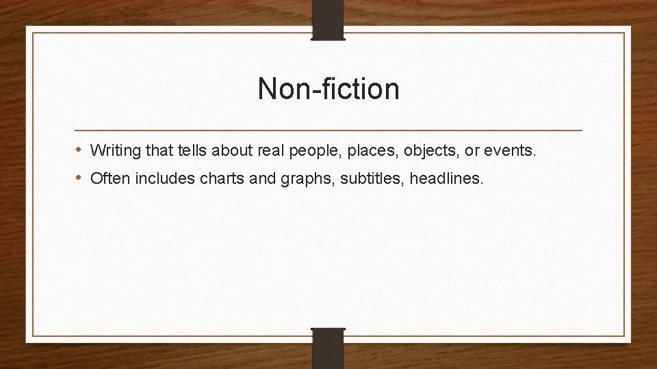 Literary Terms Not devices but just as important