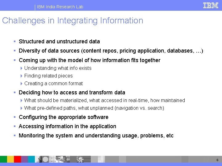 IBM India Research Lab Challenges in Building a