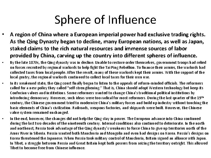 Transformations Around the Globe and The Great War