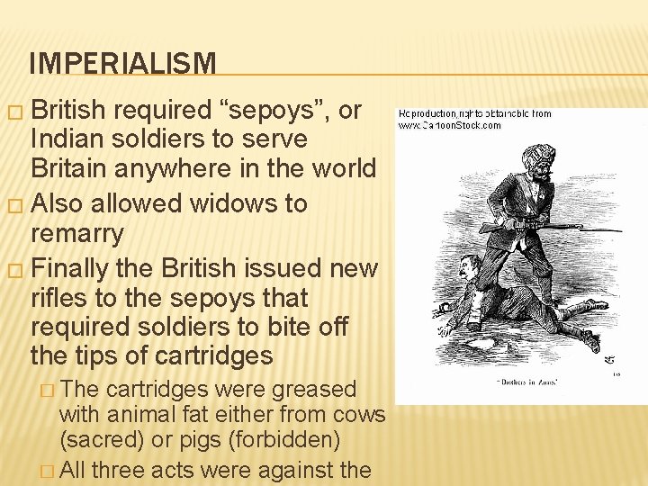 THE NEW IMPERIALISM IMPERIALISM Imperialism the domination by