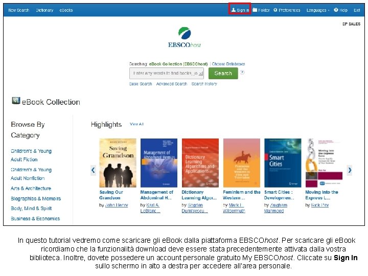 Tutorial Scaricare gli da EBSCOhost connect ebsco com