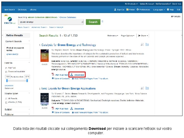 Tutorial Scaricare gli da EBSCOhost connect ebsco com