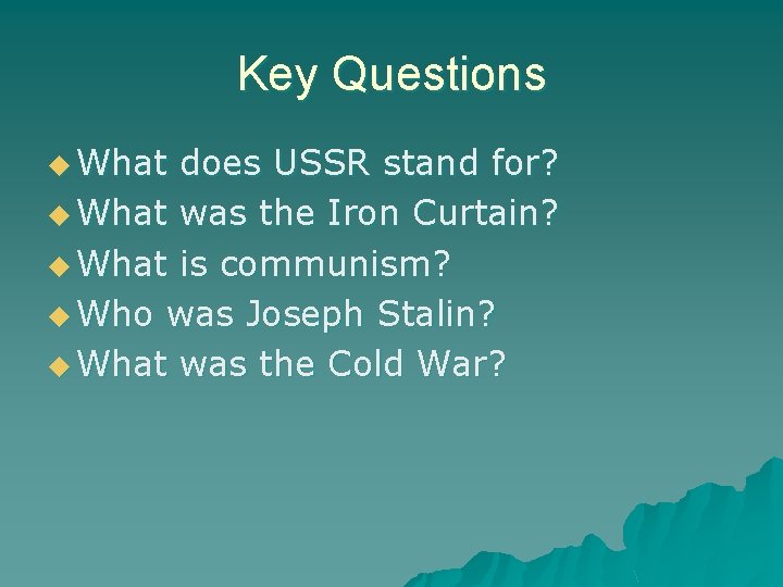 WWI WWII and the Soviet Union Breakdown CAUSES