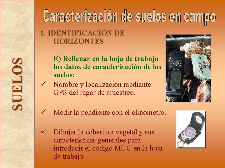 SUELOS Trabajo de campo 1 Identificacin de horizontes