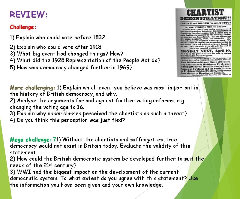 What are the origins of British Democracy STARTER