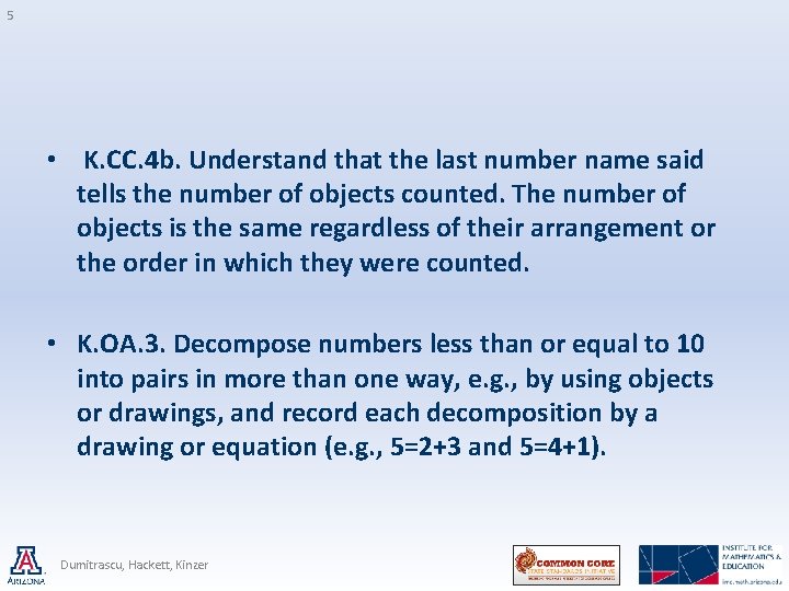 CCSSM National Professional Development Operations Algebraic Thinking Grade