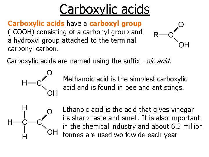 Carboxylic Acids 11 February 2022 Carboxylic Acids Lesson