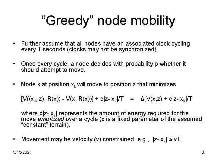 Mobility management of adhoc sensor networks using an